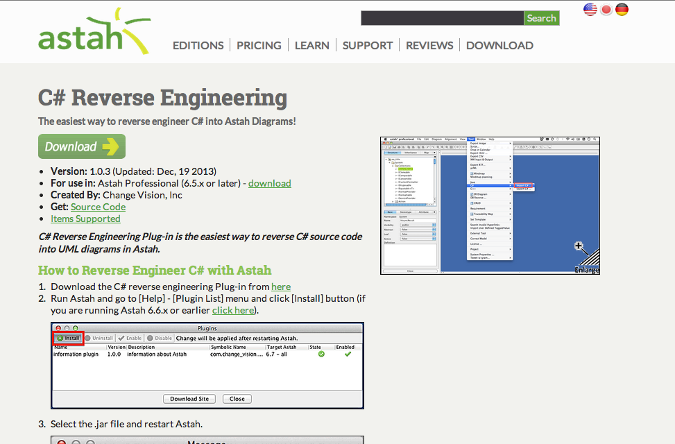 C# / C++ Reverse Engineering Plug-ins updated! | Astah in 5min