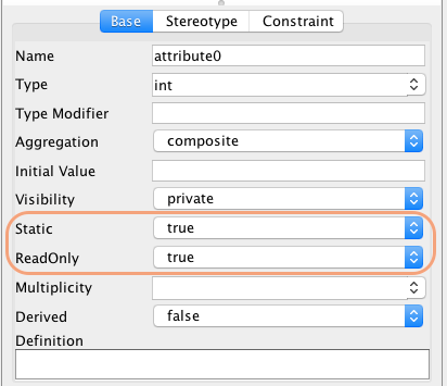 astah-community-uml-attribute-static-readonly | Astah in 5min