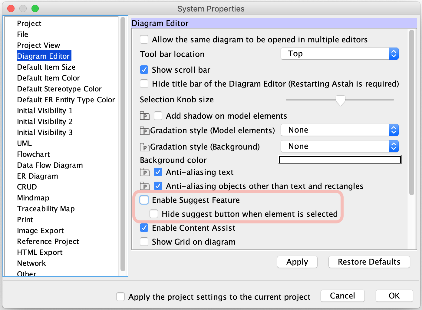 How to turn off Suggest Icons | Astah in 5min